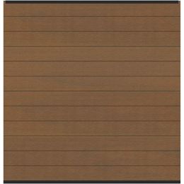 TraumGarten WPC-Sichtschutzzaun Rundum-Sorglos-Paket PLATINUM teak-braun Leiste anthrazit Sichtschutz Steckzaun Lamellenzaun, gerade, 1,88 m,anthrazi