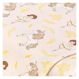 buttinette Baumwoll-Jersey "Ballerina & Einhorn" mit Elasthan, rosa-color
