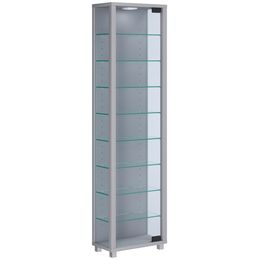 Vitrine Edana Maxi Silberfarben mit LED