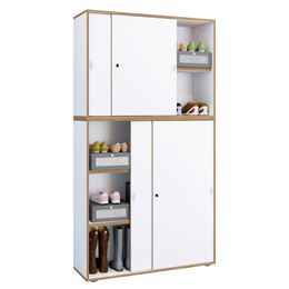 Schuhschrank Salia Wei&szlig;/Honigeiche