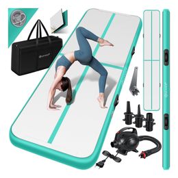 Kesser&reg; Turnmatte Aufblasbar Airtrack 2m/3m/4m/5m/6m Fitness-Matte Gymnastikmatte inkl. Tragetasche & elektr. Luftpumpe Yogamatte, Tumbling Matten, Trainingsmatte, Turn- & Fitness