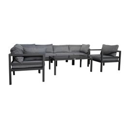 Jet-Line KRETA XXL Aluminium Gartenm&ouml;bel-Set in Hellgrau ? Stilvolle Ecklounge