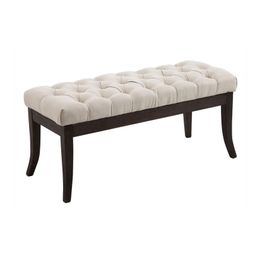 CLP Sitzbank Ramses mit hochwertiger Polsterung und Stoffbezug I Bank mit antik-dunklen Holzbeinen I Holzbank mit einer Sitzh&ouml;he von: 46 cm