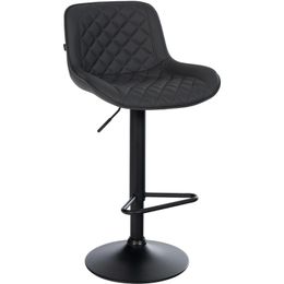 CLP Barhocker h&ouml;henverstellbar, Barstuhl Kasson drehbar mit R&uuml;ckenlehne, modern mit Fu&szlig;ablage und gepolsterter Sitz, schwarz Gestell