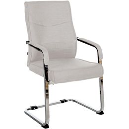 CLP Esszimmerstuhl ergonomisch Hobart, Freischwinger mit Armlehnen gepolstert, Metallgestell stabil, Konferenzstuhl modern