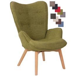 CLP Lounger Durham Mit Stoffbezug I Ohrensessel Mit Buchenholz Gestell I Loungesessel Mit Max. Belastbarkeit Bis 136 kg