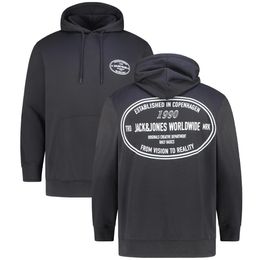 Jack & Jones Herren Gro&szlig;e Gr&ouml;&szlig;en | Jack&Jones Hoodie mit Print auf Vorder- und R&uuml;ckseite Farbe schwarz Gr&ouml;&szlig;e: 3XL