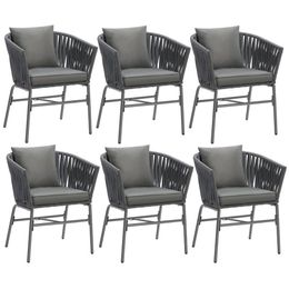 TecTake Stuhlset, Dunkelgrau, Dunkelgrau, Textil, 60x77x61 cm, Gartenm&ouml;bel, Gartenst&uuml;hle, Gartenst&uuml;hle