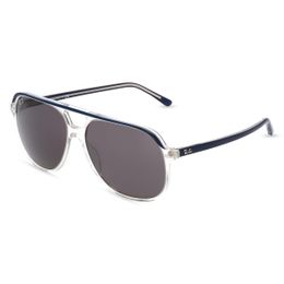 Ray-Ban RB 2198 BILL | Unisex-Sonnenbrille | Fassung: Vollrand, Quadratisch, Acetat, Blau Transparent | Glasfarbe: Grau