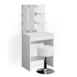 VICCO Schminktisch, Wei&szlig;, Holzwerkstoff, 4 F&auml;cher, 1 Schubladen, Rechteckig,Rechteckig, 60x140x40 cm, Schlafzimmer, Schminktische