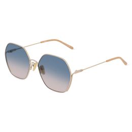 Chlo&eacute; Chlo&eacute; CH0169SA | Unisex-Sonnenbrille | Fassung: Vollrand, Geometrisch, Metall, Gold Gl&auml;nzend | Glasfarbe: Gr&uuml;n Verlaufend
