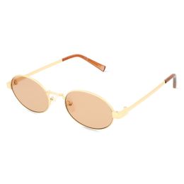Le Specs POSEIDON DEUX | Unisex-Sonnenbrille | Fassung: Vollrand, Oval, Metall, Gold | Glasfarbe: Braun