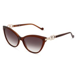 Liu Jo LJ755S | Damen-Sonnenbrille | Fassung: Vollrand, Butterfly, Kunststoff, Braun Transparent | Glasfarbe: Braun