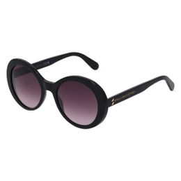 Stella McCartney SC40057I | Unisex-Sonnenbrille | Fassung: Vollrand, Rund, Kunststoff, Schwarz Gl&auml;nzend | Glasfarbe: Violett Verlaufend