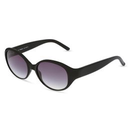 Fielmann JIL 015 SUN CL | Damen-Sonnenbrille | Fassung: Vollrand, Oval, Acetat, Schwarz Gl&auml;nzend | Glasfarbe: Grau Verlaufend