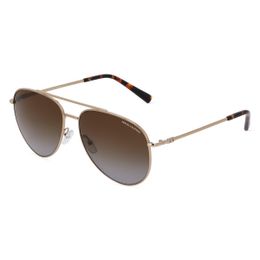 Armani Exchange AX2043S | Herren-Sonnenbrille | Fassung: Vollrand, Pilot, Metall, Gold Gl&auml;nzend | Glasfarbe: Braun Verlaufend