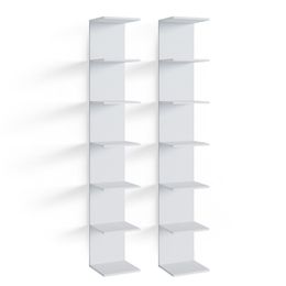 VICCO Wandregal, Wei&szlig;, Holzwerkstoff, 6 F&auml;cher, Rechteckig, 30x190x28 cm, Wohnzimmer, Regale, Wandregale
