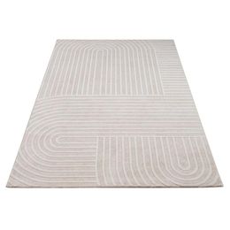 Paco Home Kurzflorteppich, Creme, Kunststoff, Rechteckig, 80x150 cm, strapazierf&auml;hig, f&uuml;r Fu&szlig;bodenheizung geeignet, Teppiche & B&ouml;den, Teppiche