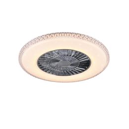 REALITY LEUCHTEN LED Deckenventilator Kristall-Rand HARSTAD