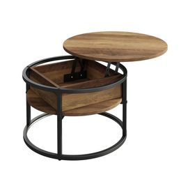 VICCO Couchtisch, Natur, Holzwerkstoff, Rund, 57x47.5x57 cm, Wohnzimmer, Wohnzimmertische, Couchtische