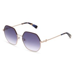 Longchamp LO140SL | Unisex-Sonnenbrille | Fassung: Vollrand, Geometrisch, Metall, Gold Braun | Glasfarbe: Grau Verlaufend