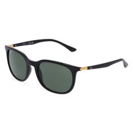 Ray-Ban RB4386 | Unisex-Sonnenbrille | Fassung: Vollrand, Quadratisch, Kunststoff, Schwarz | Glasfarbe: Gr&uuml;n