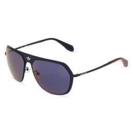 Adidas Originals OR0037 | Unisex-Sonnenbrille | Fassung: Vollrand, Quadratisch, Metall, Blau Matt | Glasfarbe: Blau