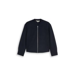Tom Tailor Damen Loose Fit Jacke mit Bomberkragen, blau, Uni, Gr. XXL