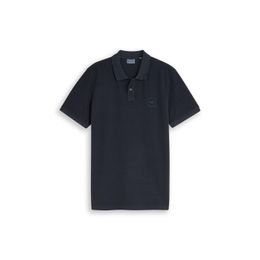 Tom Tailor Herren Piqu&eacute; Poloshirt mit Logo-Print, blau, Uni, Gr. XL