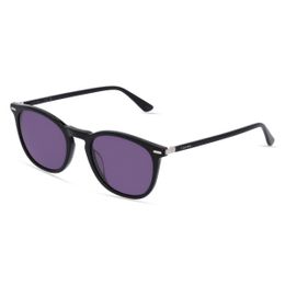Calvin Klein CK22533S | Unisex-Sonnenbrille | Fassung: Vollrand, Panto, Acetat, Schwarz | Glasfarbe: Grau