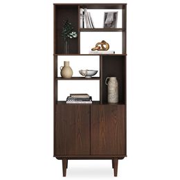 Idimex Wohnzimmerschrank, Nussbaum, Holz, Kiefer, Vintage, 80x188x37 cm, FSC Mix, Wohnzimmer, Regale, B&uuml;cherregale