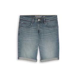 Tom Tailor Herren TTJOSH REGULAR SLIM Jeans Shorts, blau, Uni, Gr. 29