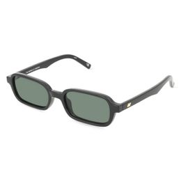 Le Specs PILFERER | Damen-Sonnenbrille | Fassung: Vollrand, Eckig, Kunststoff, Schwarz | Glasfarbe: Gr&uuml;n