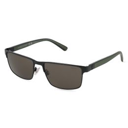 Polo Ralph Lauren 0PH3155 | Herren-Sonnenbrille | Fassung: Vollrand, Quadratisch, Metall, Schwarz Gl&auml;nzend | Glasfarbe: Braun