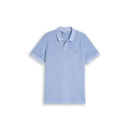 Tom Tailor Herren Piqu&eacute; Poloshirt mit Logo-Print, blau, Uni, Gr. XXL