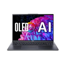 Acer Swift Go 16 OLED Ultrabook/Laptop, Ultraschlank, 16 Zoll OLED WQXGA+ 3200x2000 120Hz, Intel Core Ultra 7 155U, 16GB RAM, 512GB SSD, Intel Graphics, Windows 11 Home, Grau