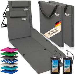 Detex Strandmatte 2er-Set Anthrazit 158x56x46cm gepolstert