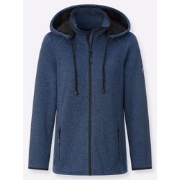 sheego Gro&szlig;e Gr&ouml;&szlig;en Fleecejacke mit Antipilling-Ausr&uuml;stung, jeansblau-meliert, Gr&ouml;&szlig;e 44 - Damen