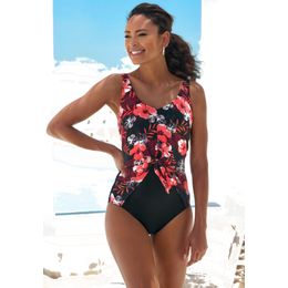 Lascana Damen Badeanzug oliv-orange Gr&ouml;&szlig;e 48D