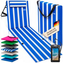 Detex Strandmatte Blau/Wei&szlig; 158x56x46cm gepolstert