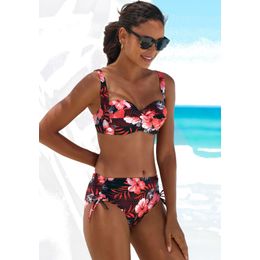 Lascana Damen B&uuml;gel-Bandeau-Bikini-Top oliv-orange Gr&ouml;&szlig;e 36F