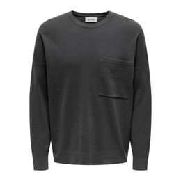 Only - Sweatshirt f&uuml;r Herren, Rundhalsausschnitt, leger (Magnet (Farbe))