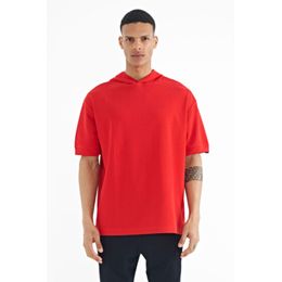 &Uuml;bergr&ouml;&szlig;e Kapuzen-T-Shirt mit Zubeh&ouml;rdetails