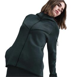 Nike - "Windrunner" Hoodie mit durchgehendem Rei&szlig;verschluss f&uuml;r Damen, Fleece (Algen/Schwarz)