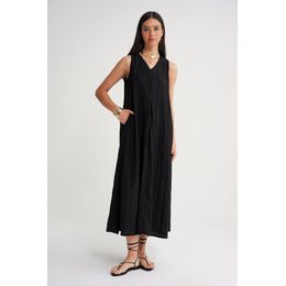V-Ausschnitt Maxikleid