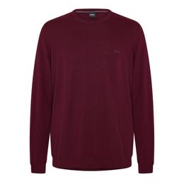 BOSS - Sweatshirt f&uuml;r Herren, Rundhalsausschnitt, Regul&auml;r, Lang&auml;rmlig (Dunkelrot)