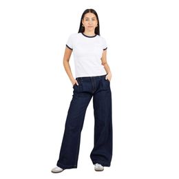 Brave Soul - T-Shirt f&uuml;r Herren/Damen Unisex, Ringer-Stil, Regul&auml;r (Wei&szlig;/Marine)