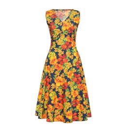 Queen Kerosin Damen Swingkleid Hibiskus