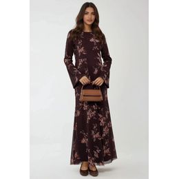 Blumenmuster Modest Kleid