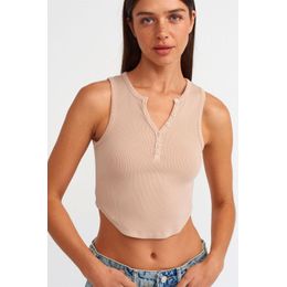 Damen Ripp-Strick Bluse mit Kn&ouml;pfen